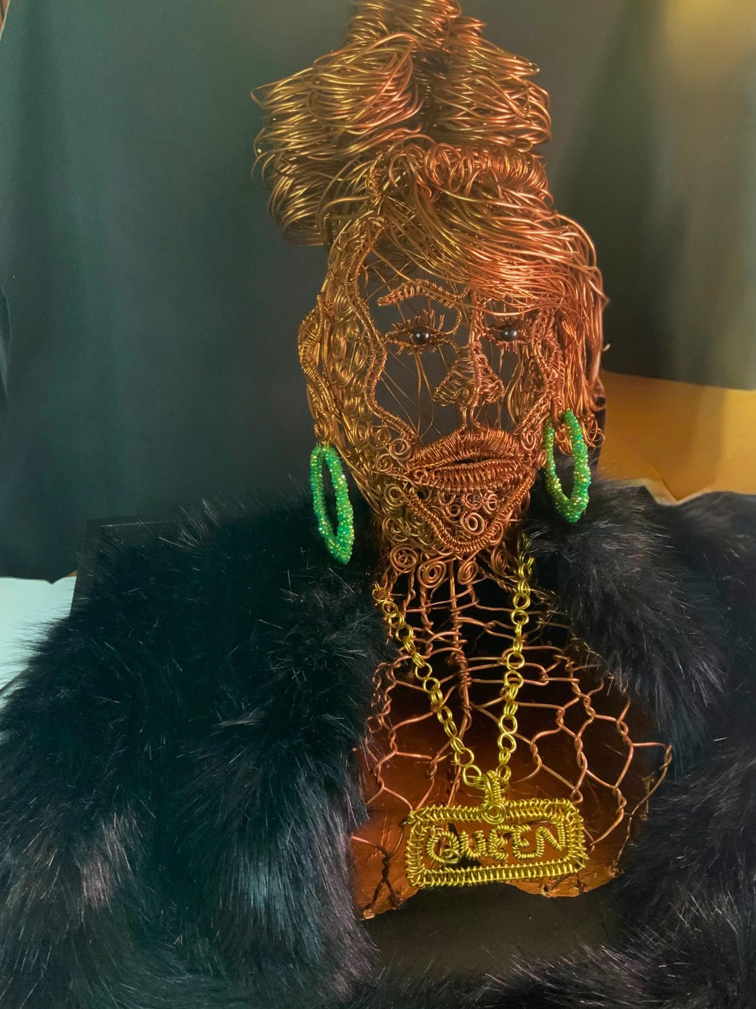 Handmade Copper Wire Bust of African American Woman - Etsy