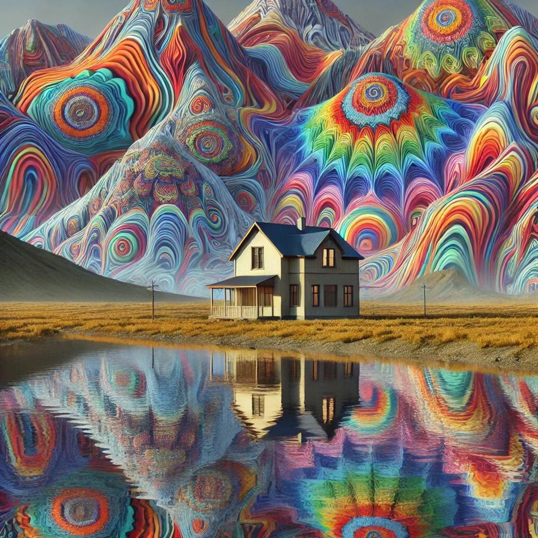 Psychedelic Mountain Wall Art - Etsy
