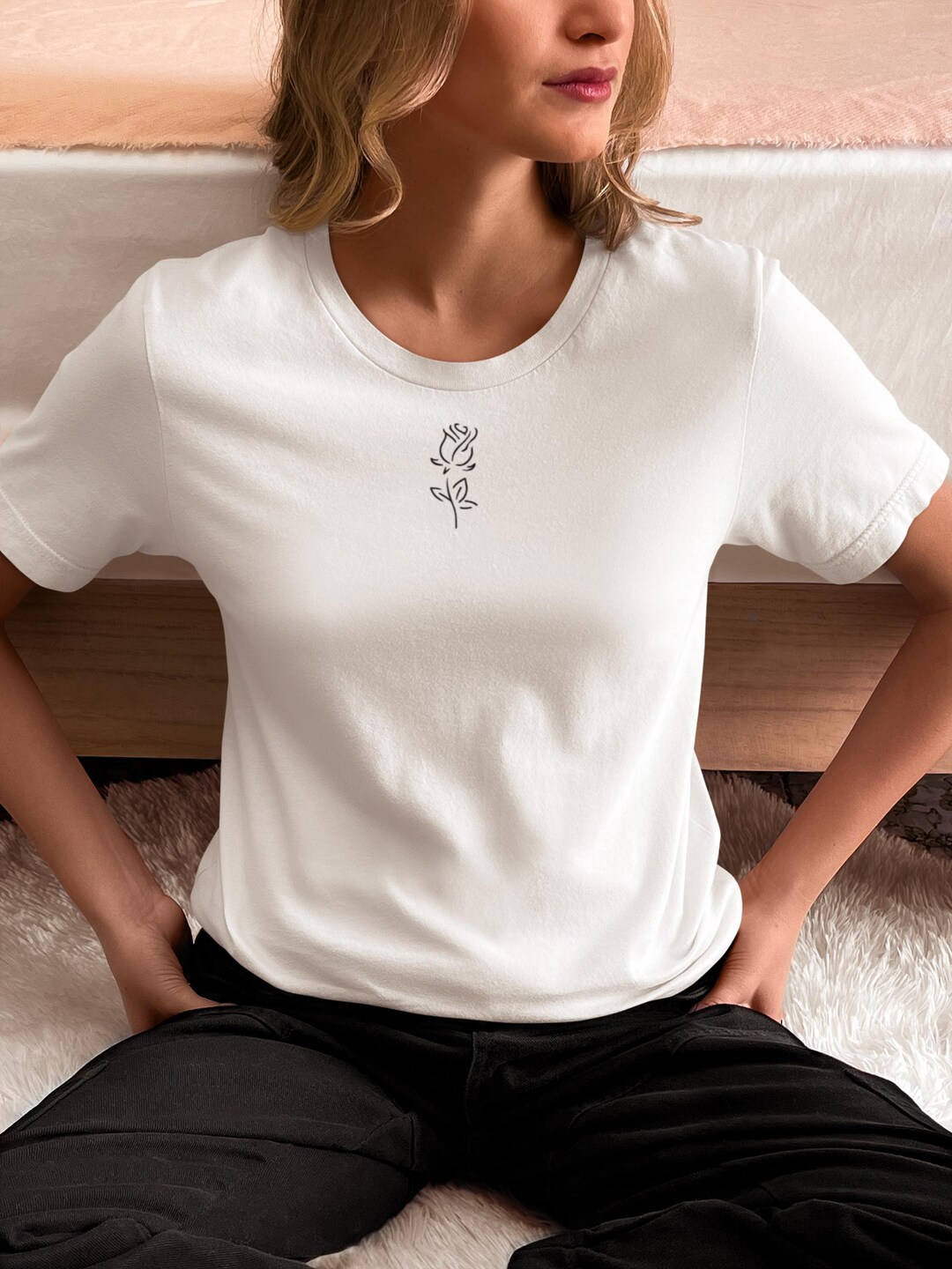 Graphic T-shirts, Rose T-shirt, Rose Womens Cotton Tee, Casual Shirt ...