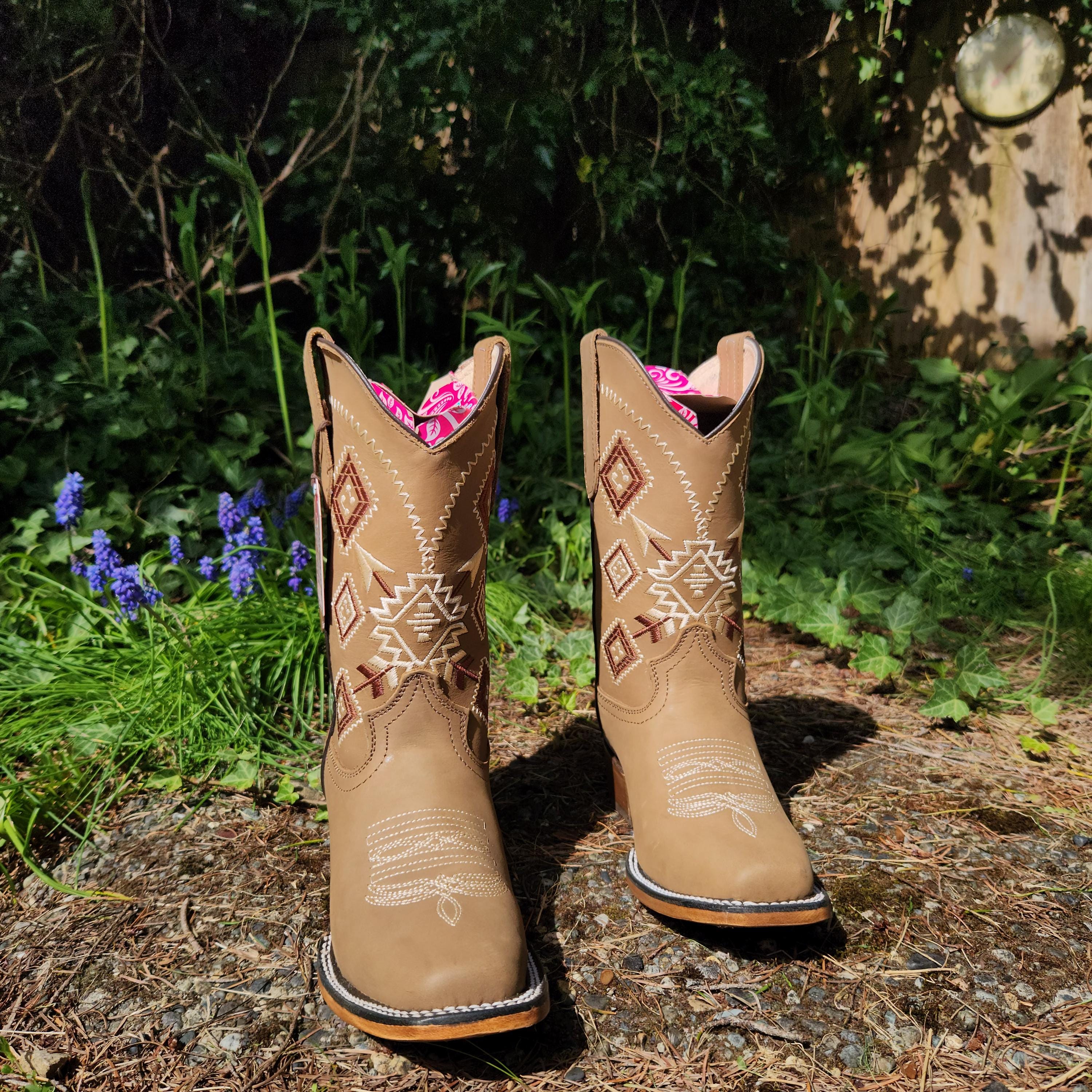 Women Brown Rodeo Cowgirl Square Toe Boots - Etsy