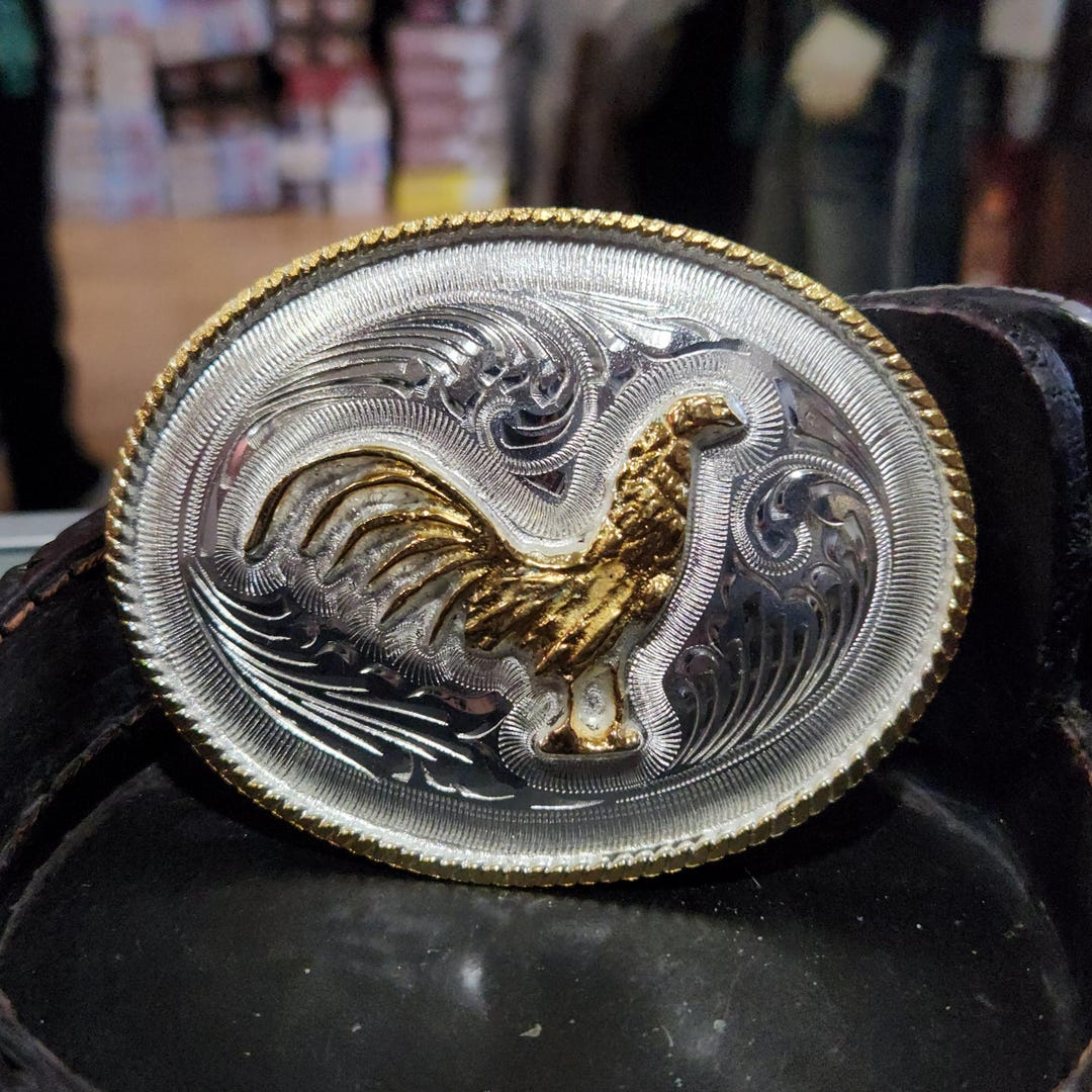 Rooster Cowboy Western Belt Buckle - Etsy