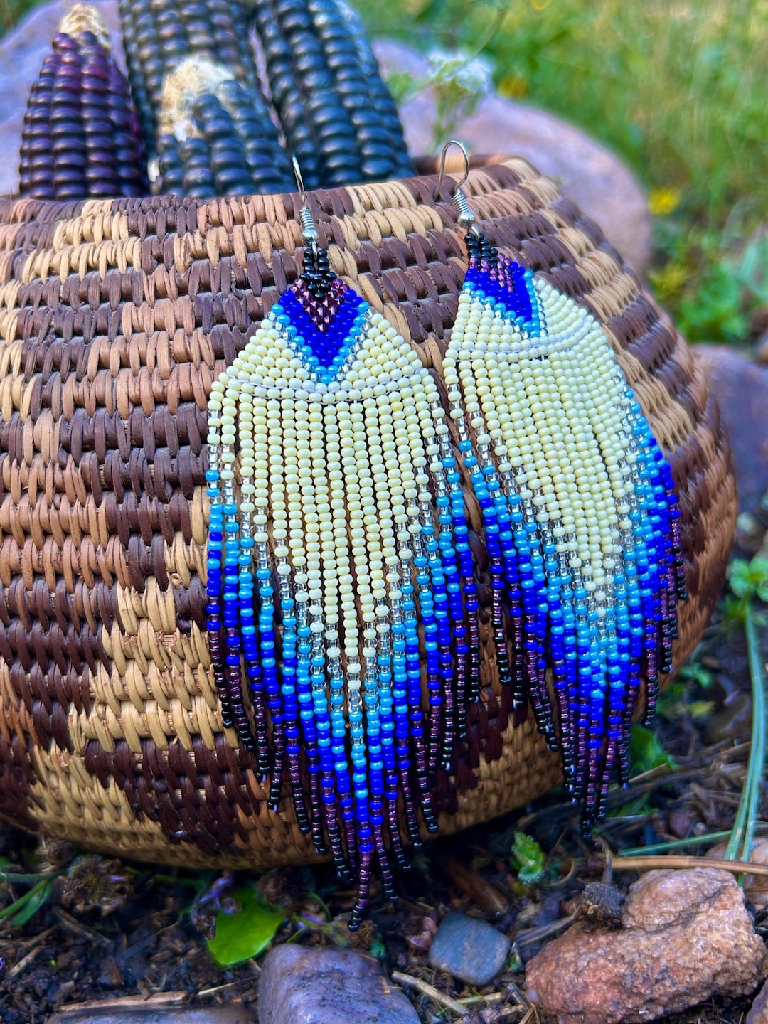 Handcrafted Andean Beadwork Earrings | Fringe Seed Bead Earrings ...