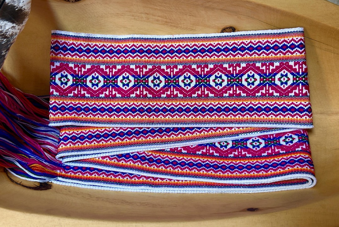 Andean Handwoven Goddess Faja ‘pink Flame’ | Ceremonial Chumpi ...