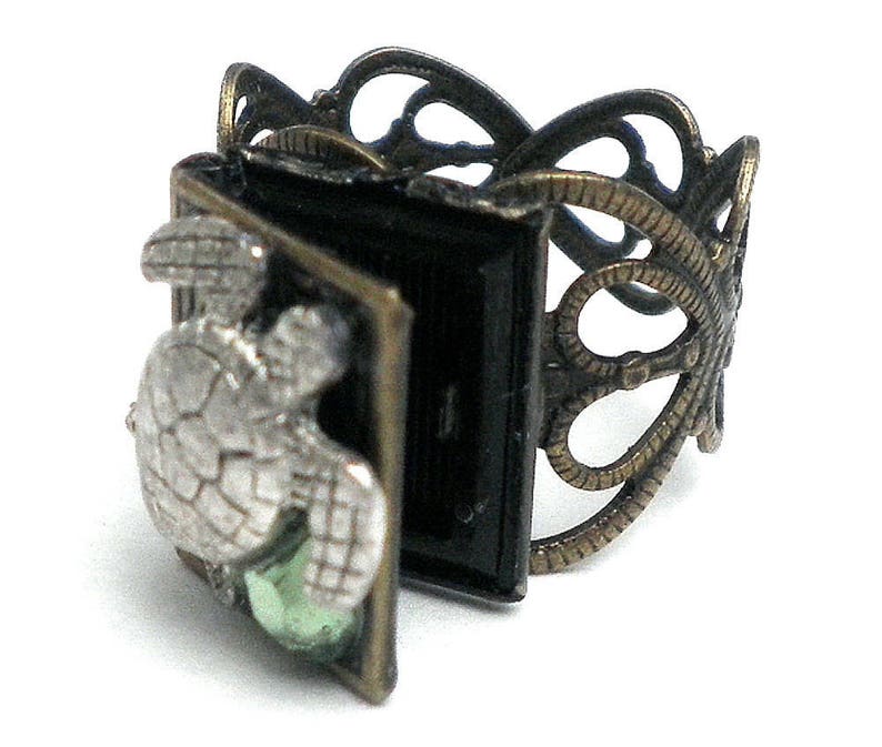 Sea Turtle Ring Locket Ring Turtle Ring Turtle Locket - Etsy