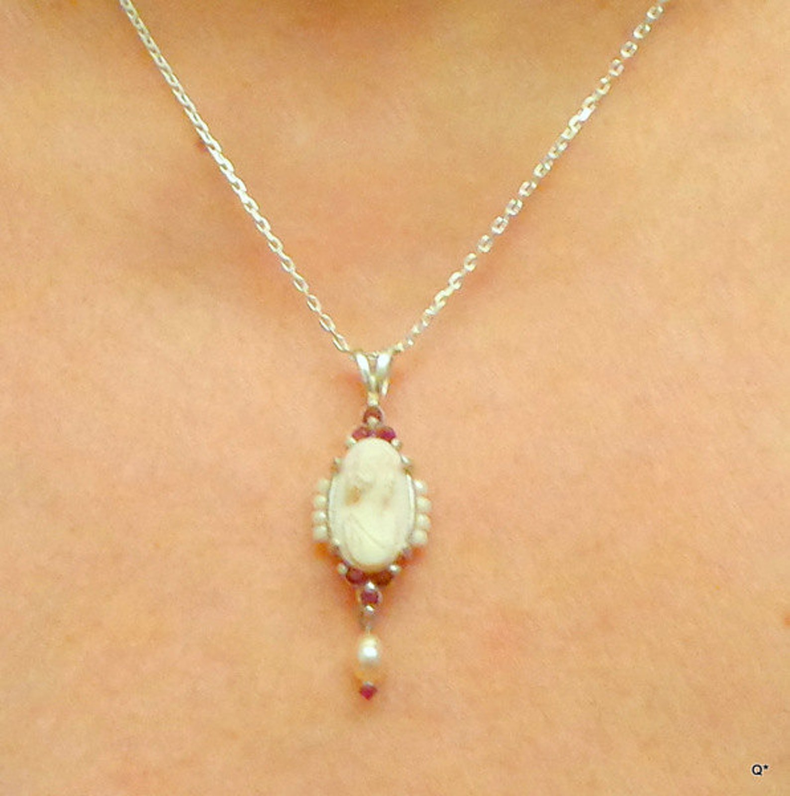 Hand Carved Conch Shell Cameo Sterling Silver Genuine Pink - Etsy