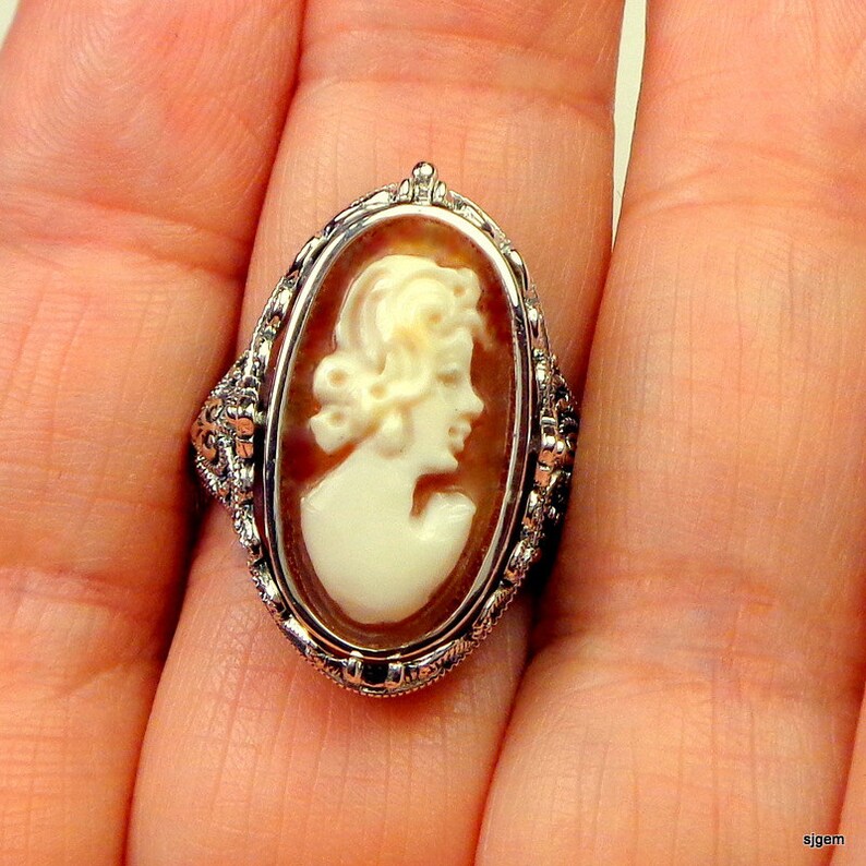 Sz 8 Cameo Flip Ring Hand Carved Cameo Onyx Ring Ornate - Etsy