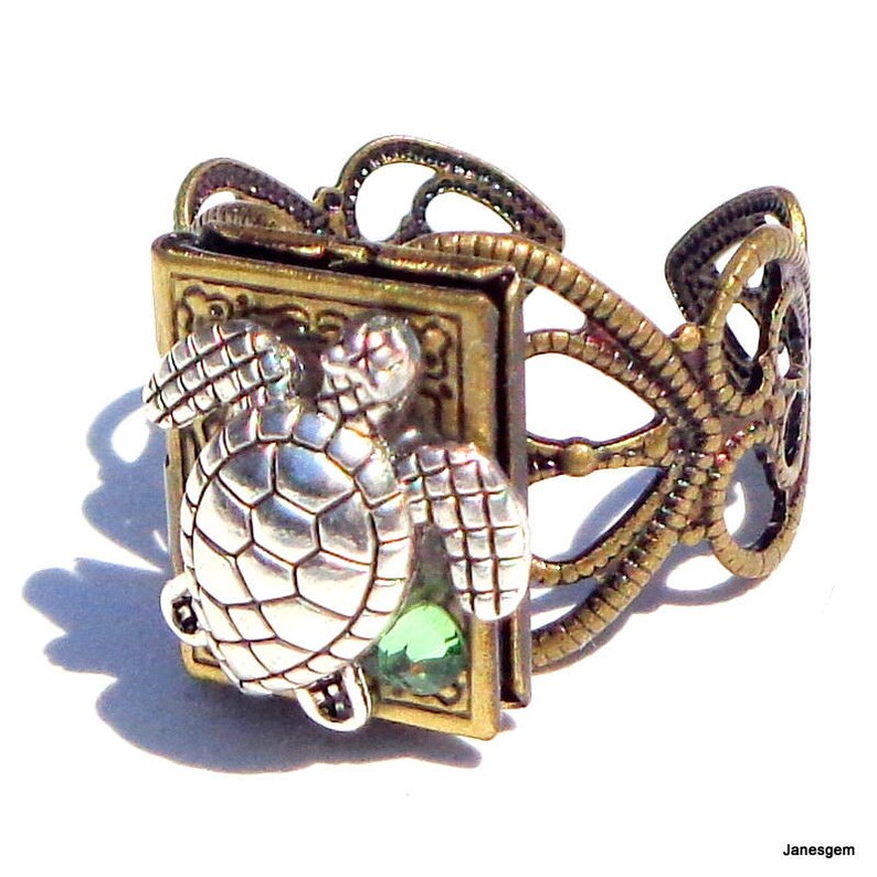 Sea Turtle Ring Locket Ring Turtle Ring Turtle Locket - Etsy