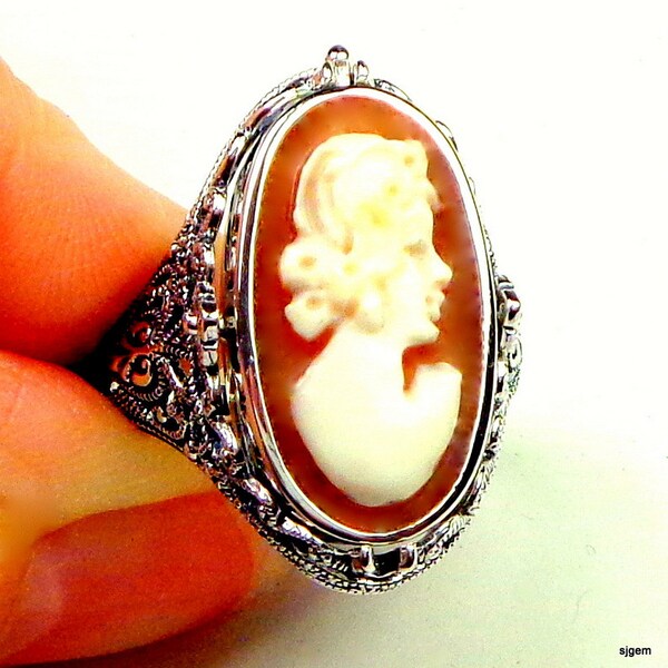 Carved Shell Ring - Etsy