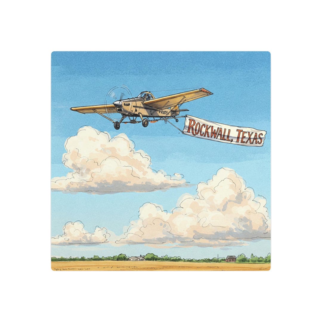 Rockwall Texas Custom Metal Art Sign - Vintage Airplane Decor, Rockwall ...