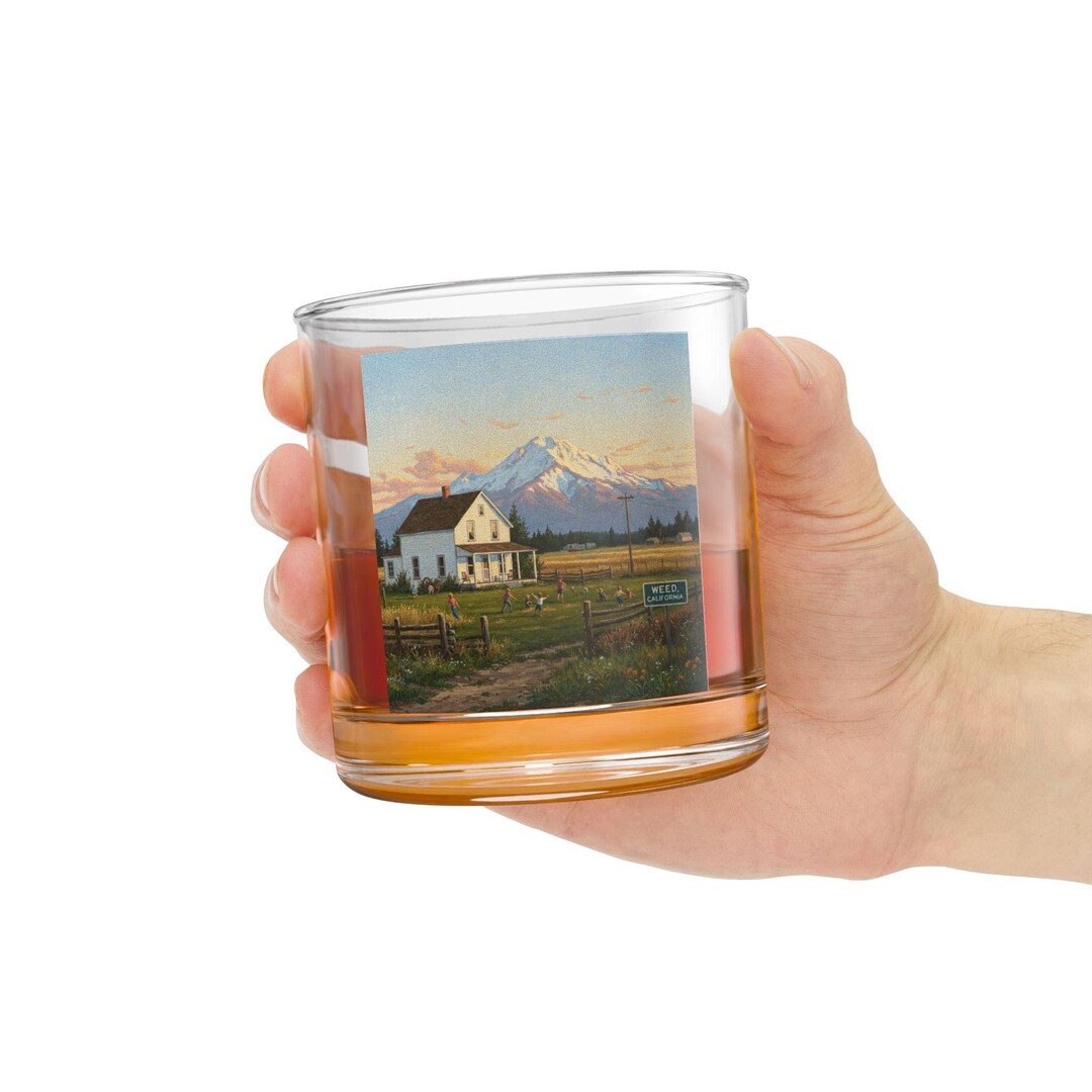 Weed Mt Shasta Small Glass Cup 10oz Vintage Landscape Design, Perfect ...