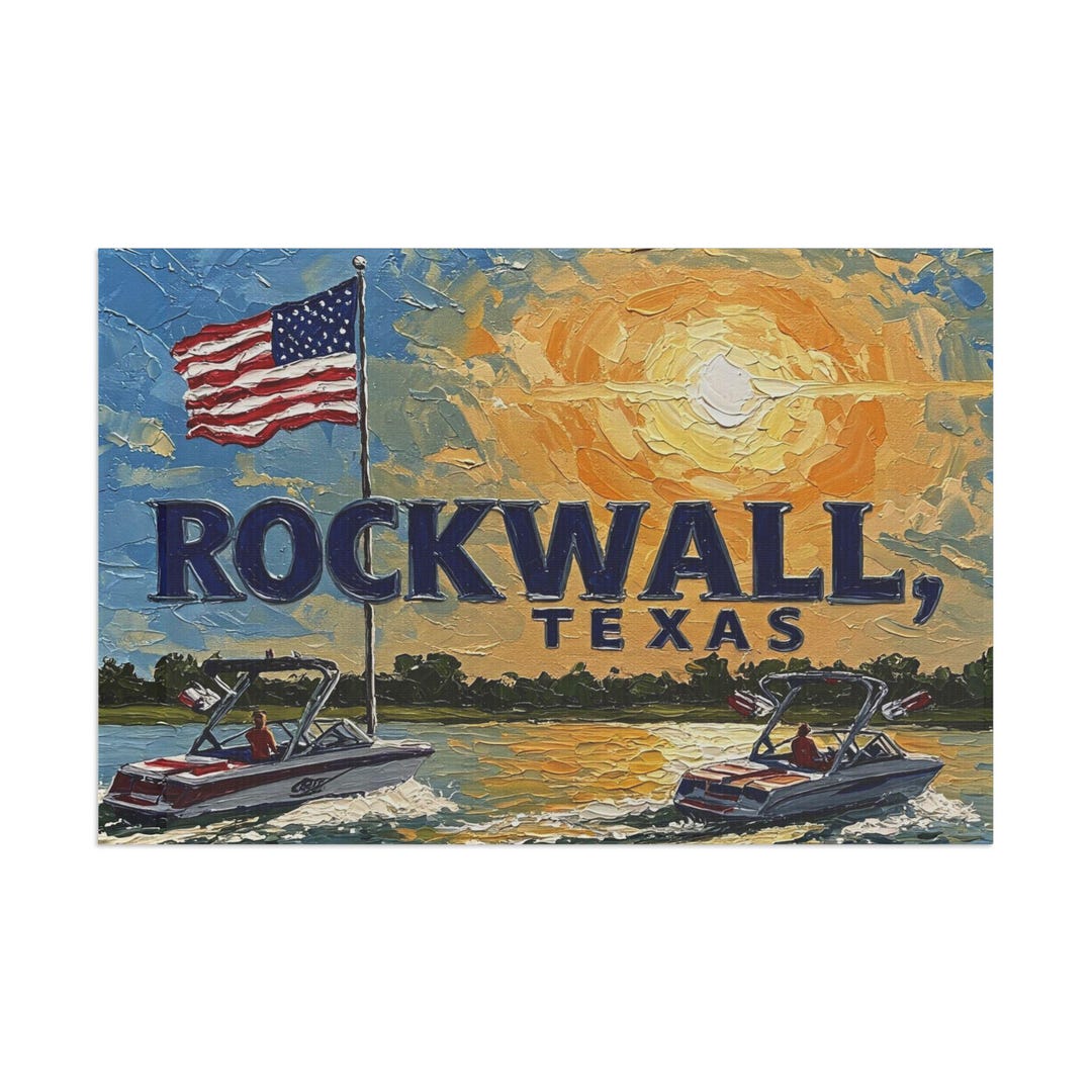 Rockwall Texas Flag Art Print, Vintage Lake Decor, Nautical Wall Art ...