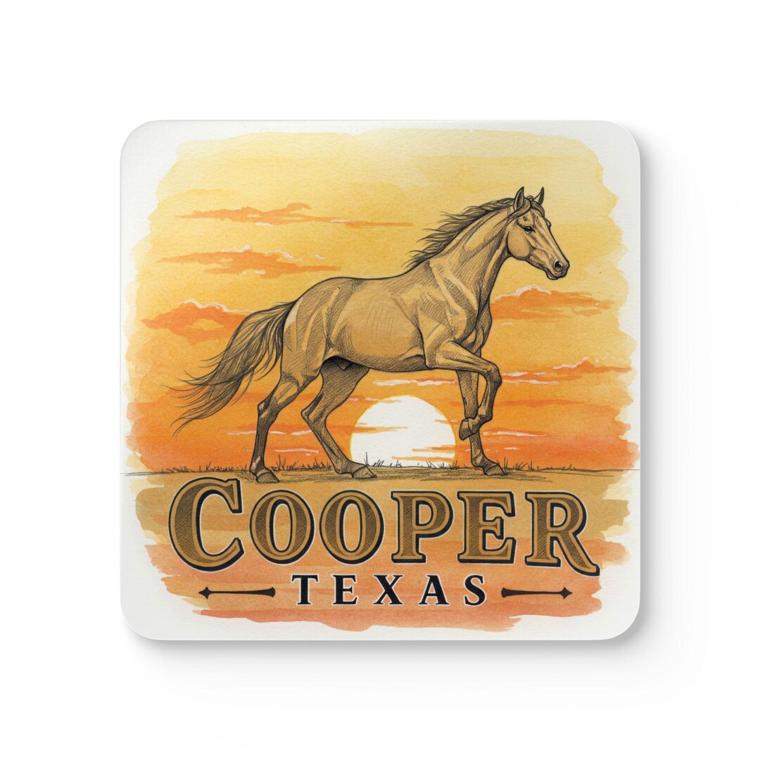 Cooper Texas Rustic Horse Corkwood Coaster Set | Western Home Decor ...