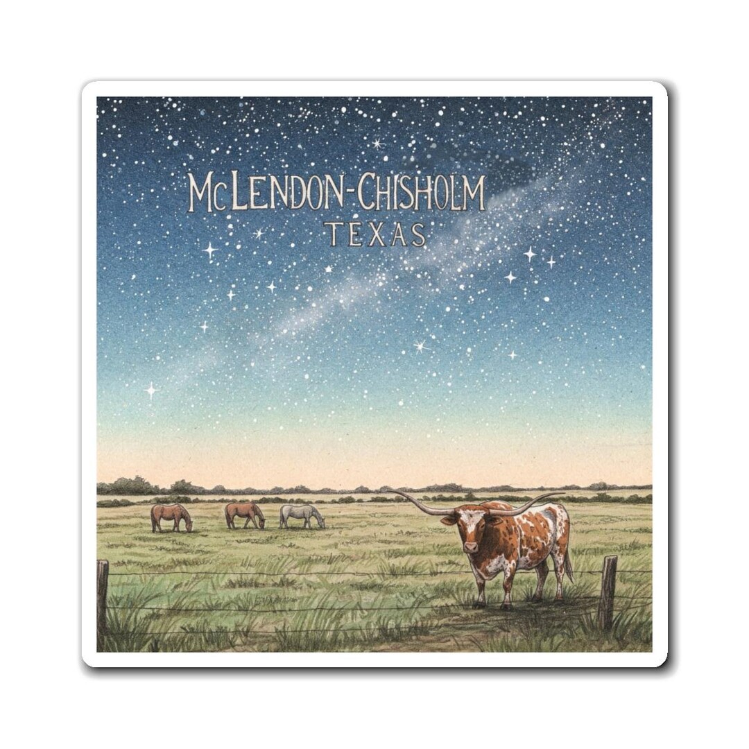 Mclendon-chisholm Rustic Texas Landscape Magnet, Starry Night Artwork ...