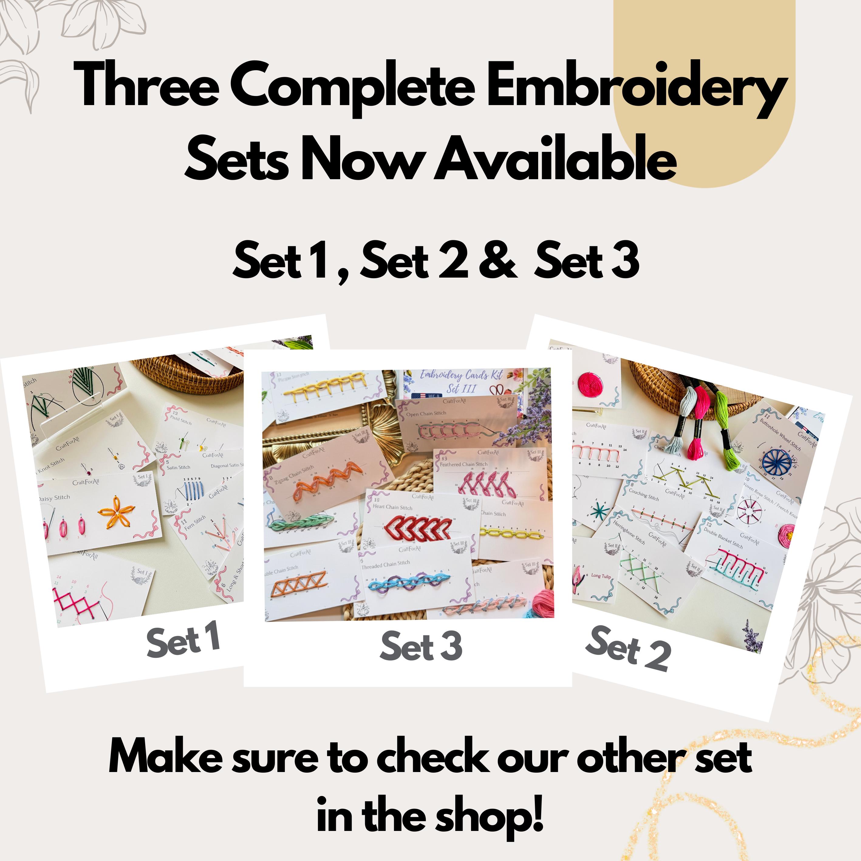 Embroidery Stitch Card Kit Set 2: Beginner DIY Illustrated Instructions ...