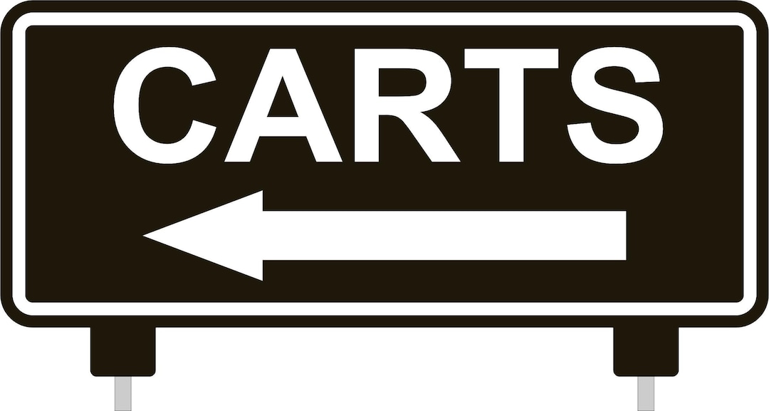 S400 Engraved Laminated Golf Course Sign, Carts With Left Arrow ...