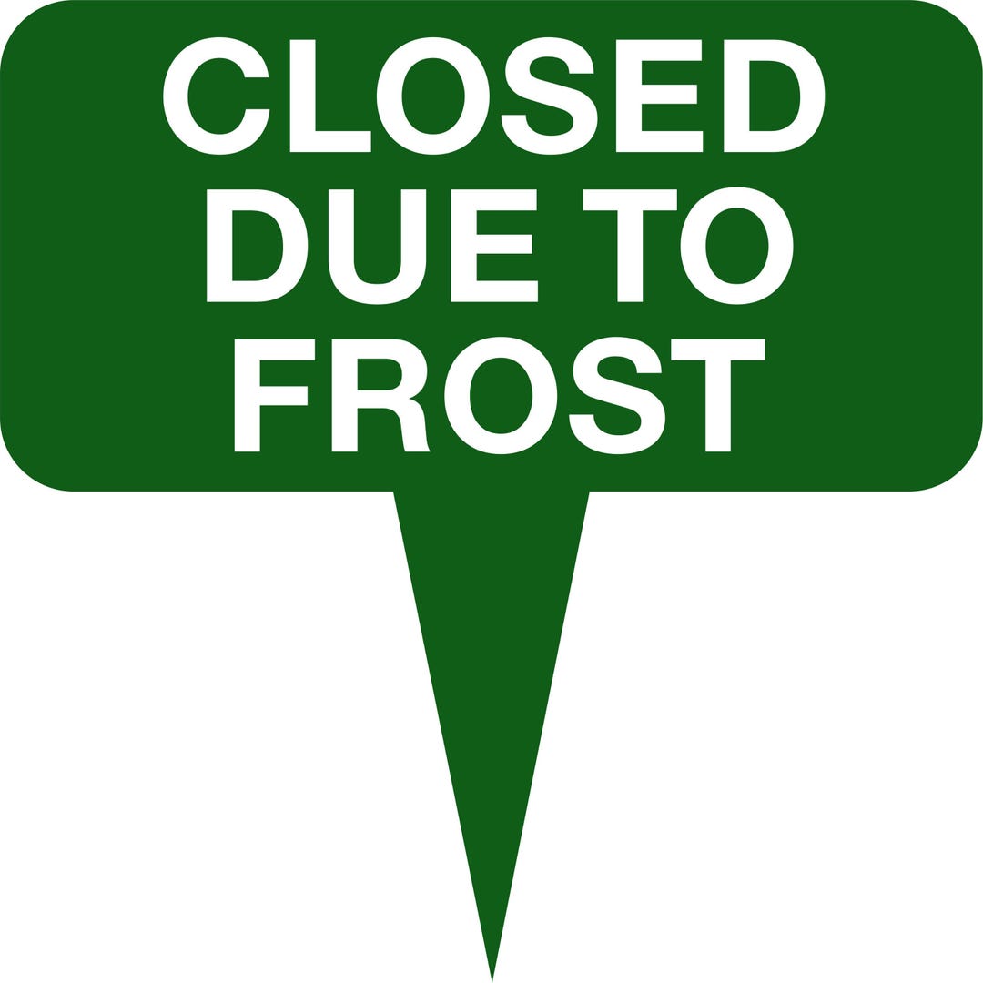 S100 Engraved Laminated Golf Course Sign, Closed Due to Frost, Outdoor ...