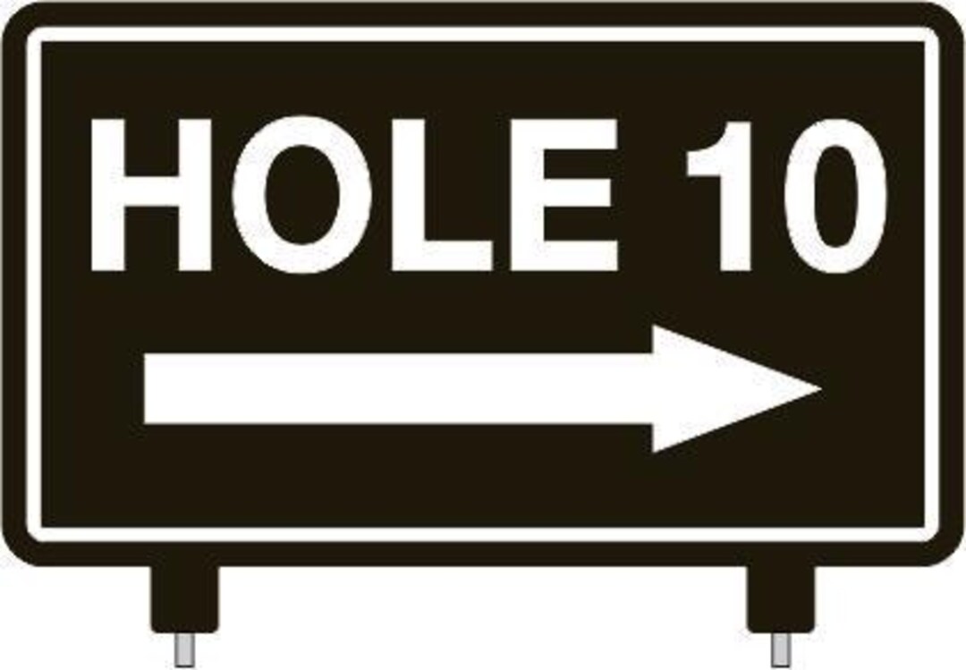 S400 Engraved Laminated Golf Course Sign, Hole 10 With Right Arrow ...