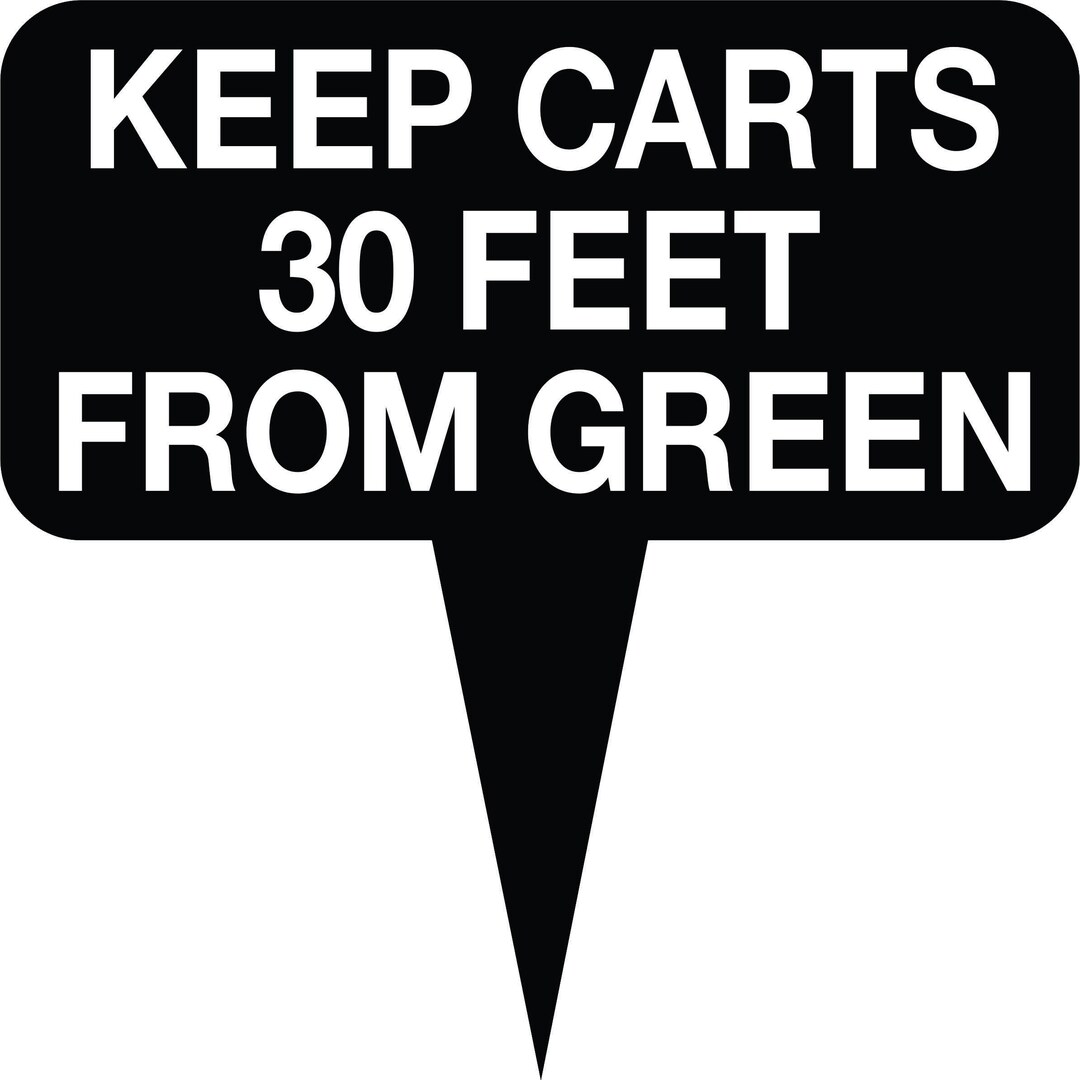 S100 Engraved Laminated Golf Course Sign, Keep Carts 30 Feet From Green ...