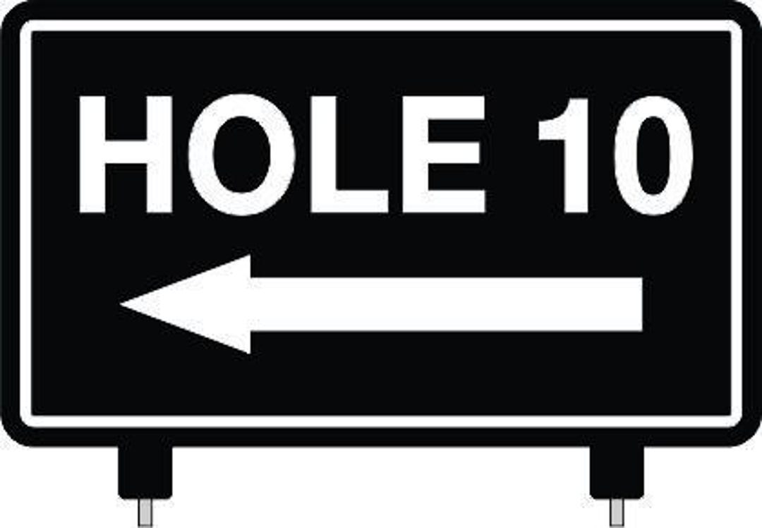 S400 Engraved Laminated Golf Course Sign, Hole 10 With Left Arrow ...