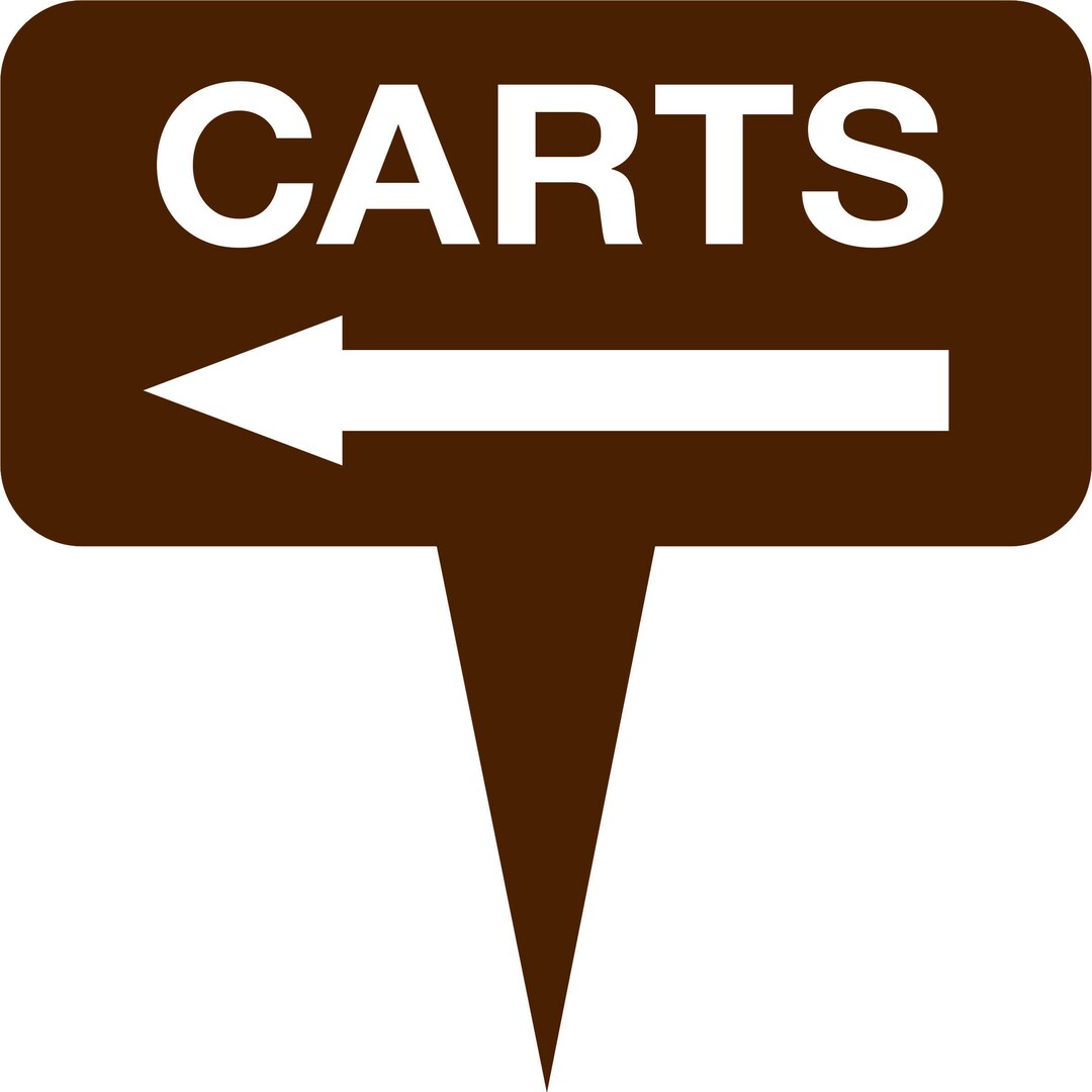 S100 Engraved Laminated Golf Course Sign, Carts With Left Arrow ...