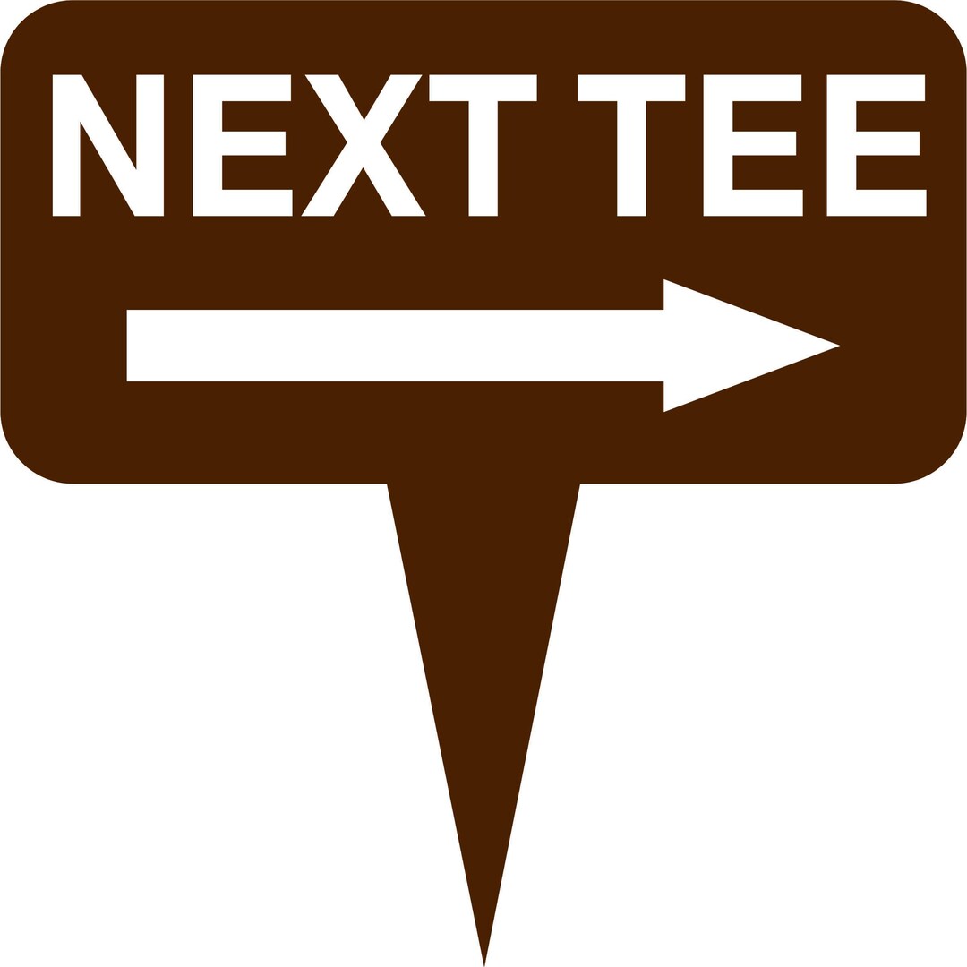 S100 Engraved Laminated Golf Course Sign, Next Tee With Right Arrow ...