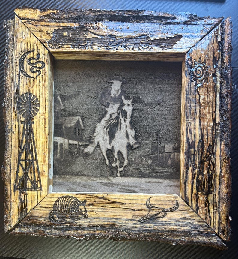 Custom Engraved Red Oak Frame With Canvas - Etsy Canada