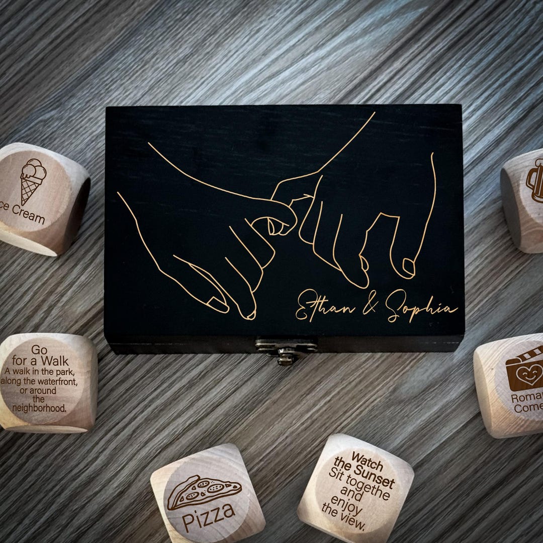 Strengthen Your Bond! Unique Love Dice Game – Engraved Wooden Box ...