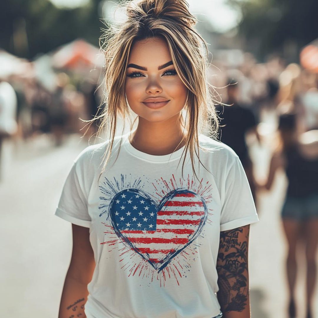 American Flag Fireworks Heart, American Flag PNG, Patriotic Png, Proud ...