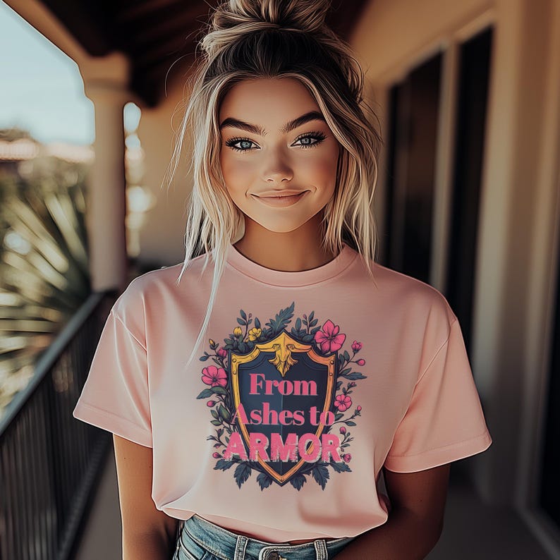 From Ashes to Armor PNG – Empowerment Floral Shield Shirt Design for ...