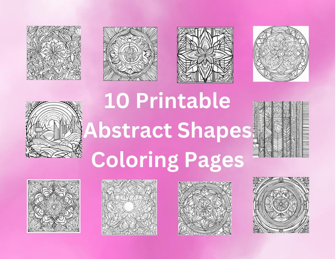 Abstract Shapes Coloring Pages (for Kids AND Adults!) - Etsy