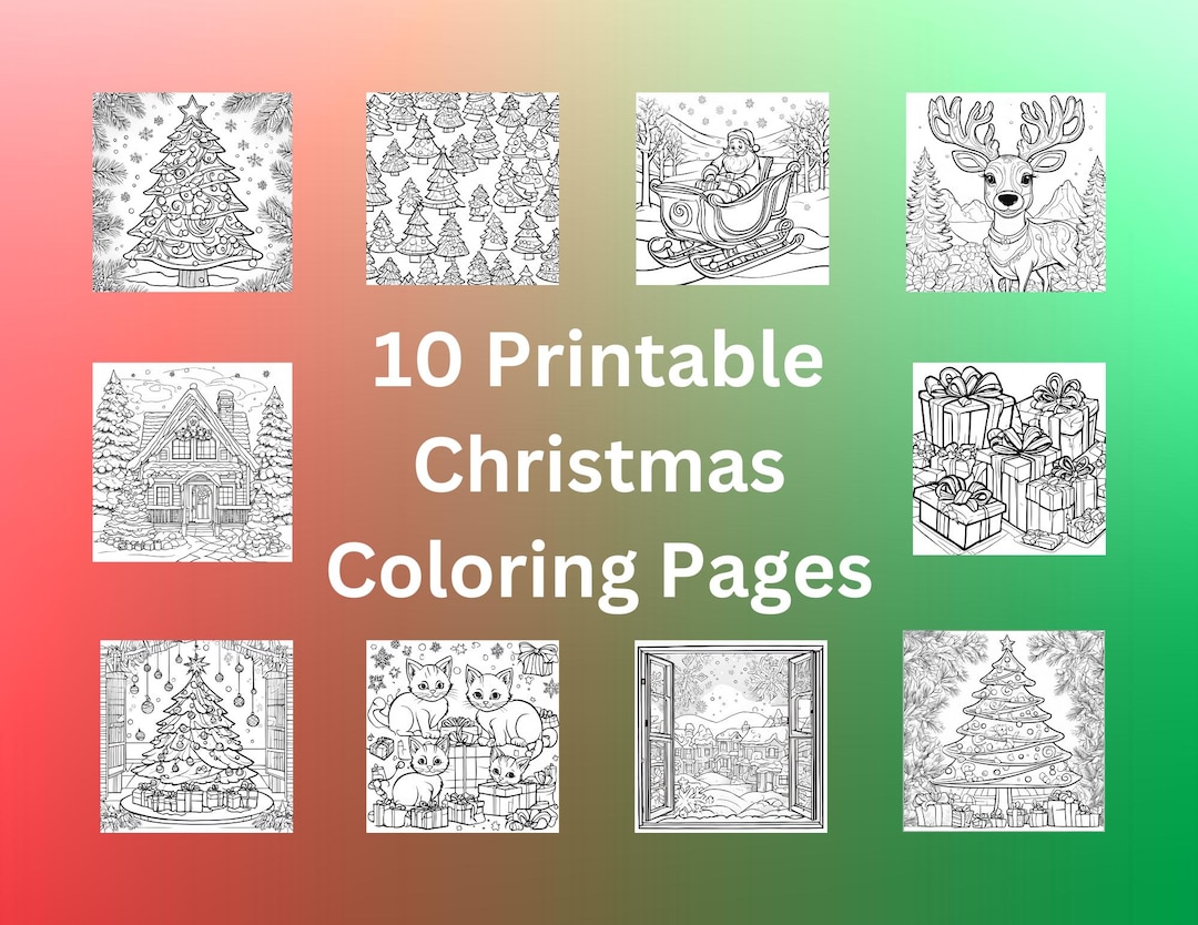 Cutesy Christmas Coloring Pages (for Kids AND Adults!) - Etsy
