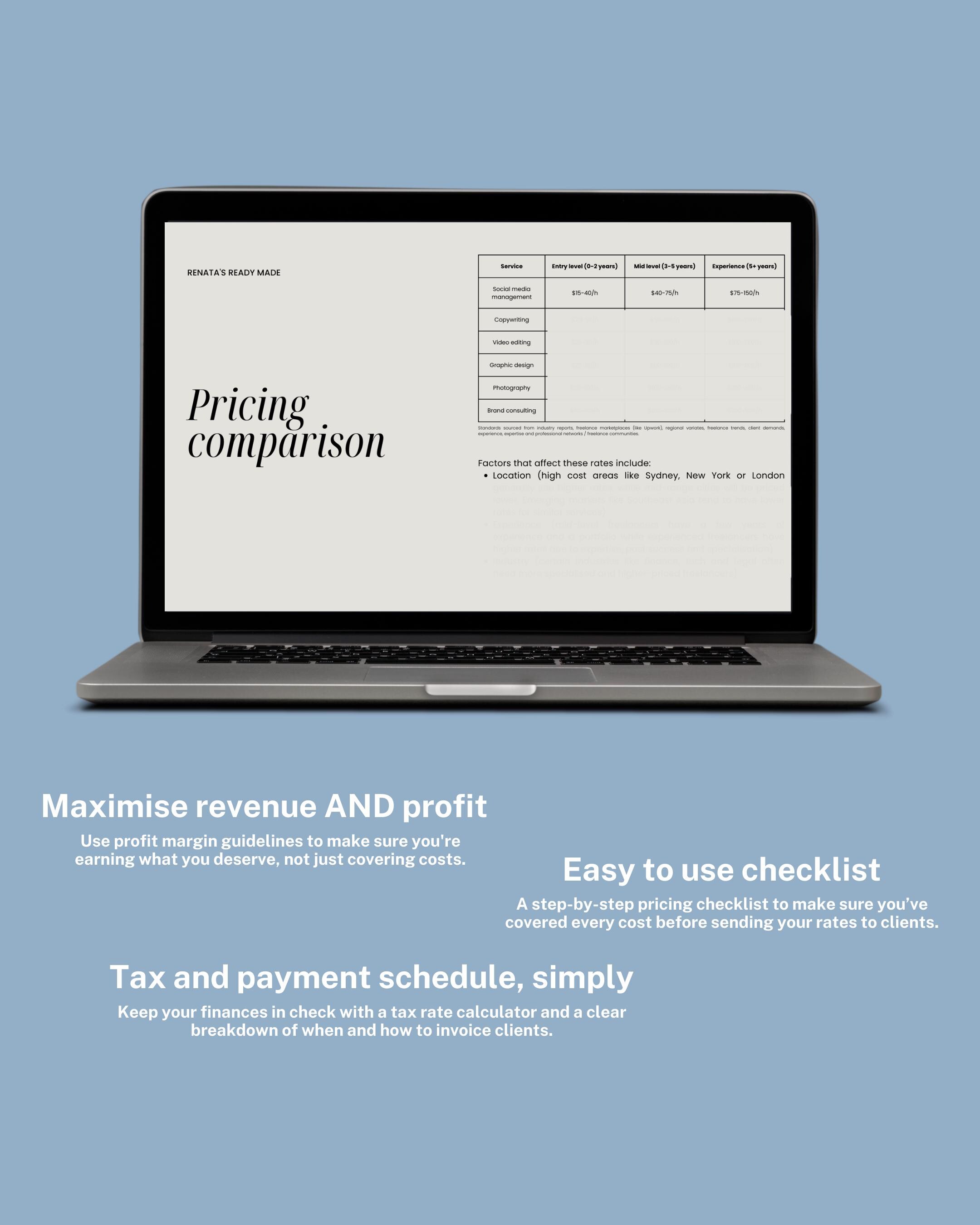 Freelancer's Rate Right: Pricing Guidebook and Checklist - Etsy Australia