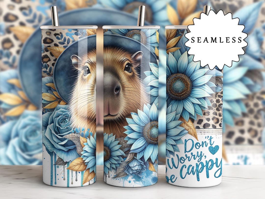 Cute Capybara Tumbler Wrap, Be Happy 20 Oz Sublimation Tumbler Png, Don ...