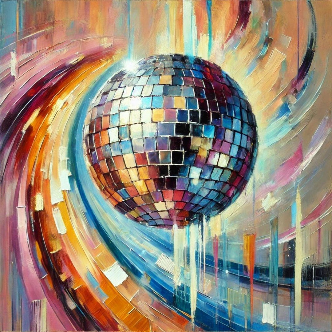 Painted Disco Ball Poster - Etsy