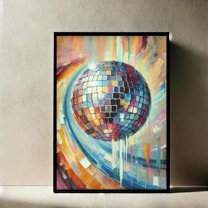 Painted Disco Ball Poster - Etsy
