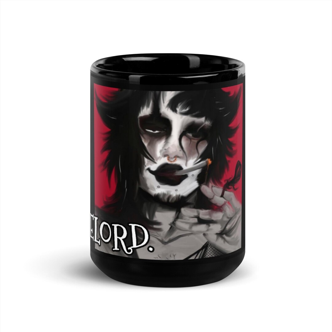 Edgelord Art Gothic Portrait Black Glossy Mug Edgy Cool Mugs - Etsy