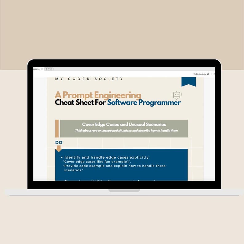 A Prompt Engineering Cheat Sheet for Software Programmer - Etsy