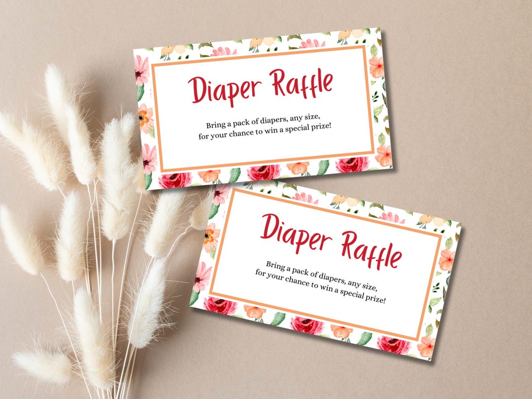 Baby in Bloom - Baby Shower Diaper Raffle Ticket, Invitation Envelope ...