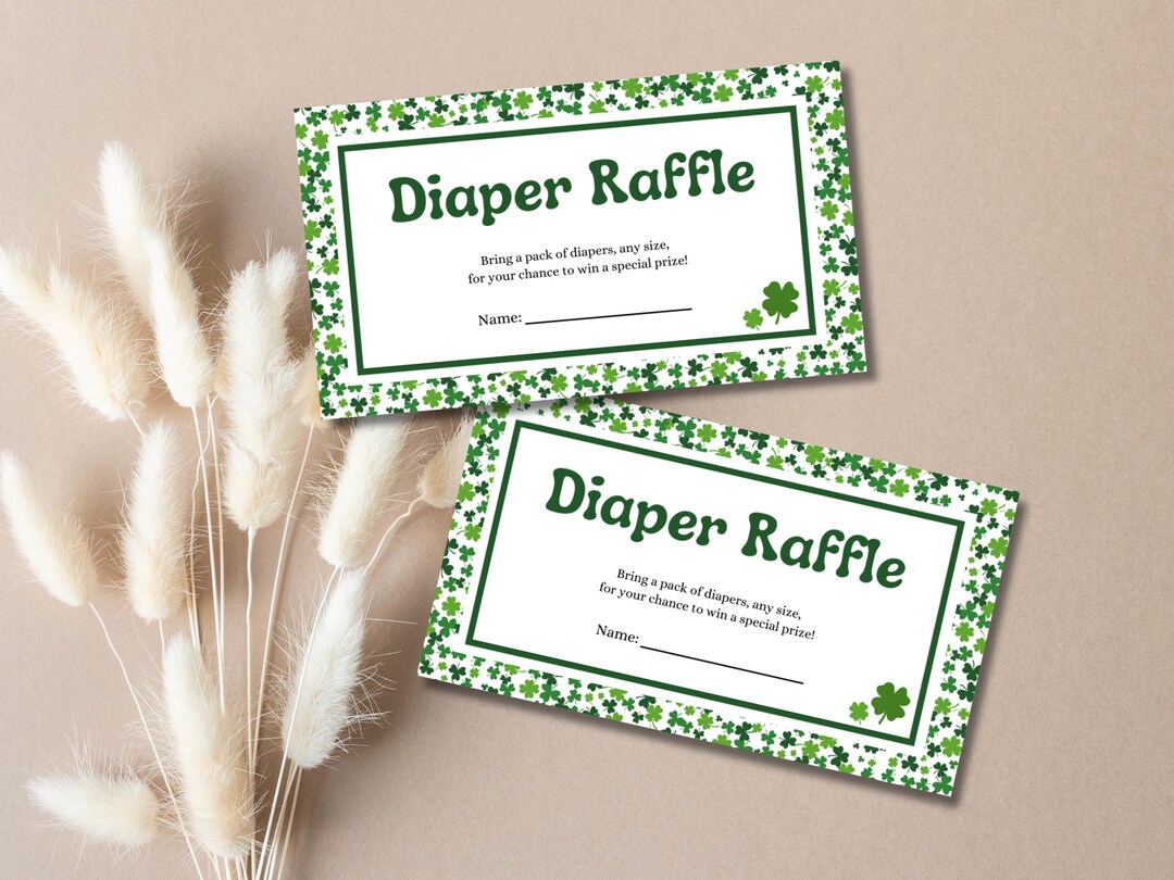 Little Shamrock - Baby Shower Diaper Raffle Ticket, Invitation Envelope ...