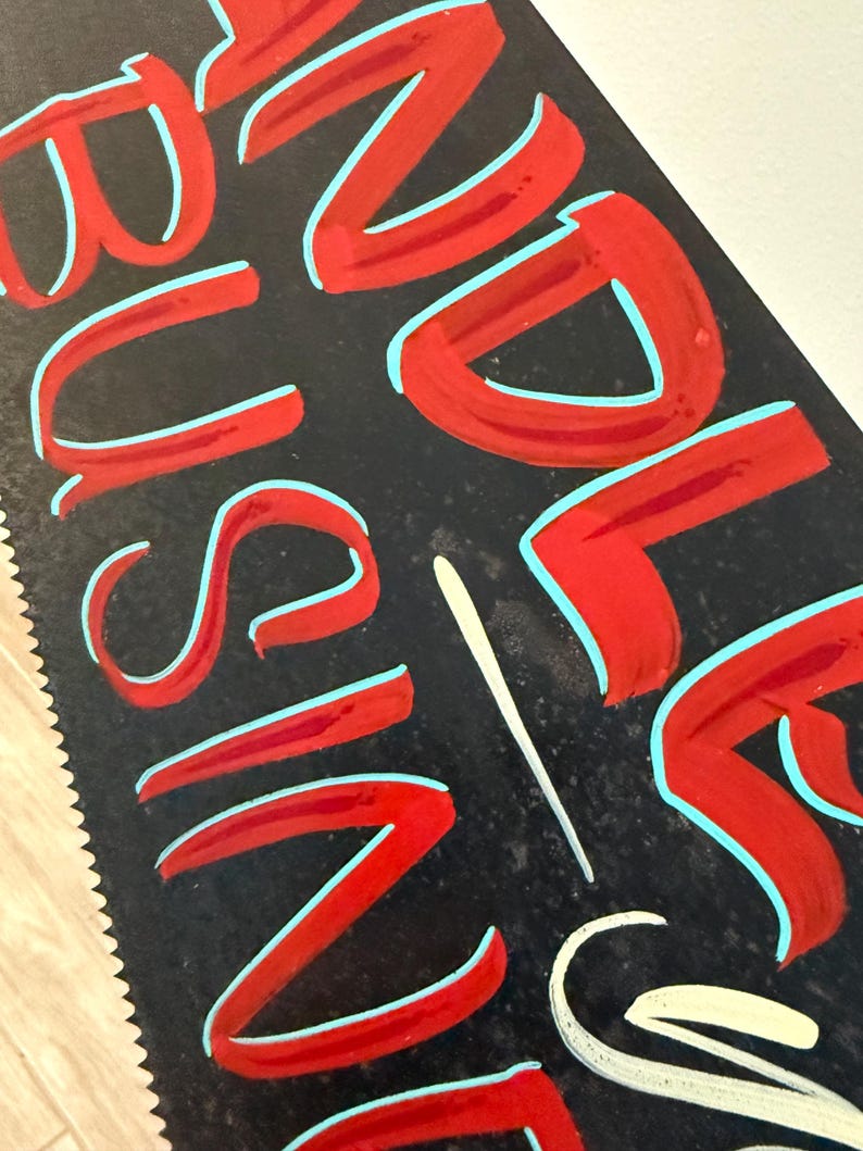 Hand Painted Vintage Saw Wall Art – “handle Business” Custom Decorative ...