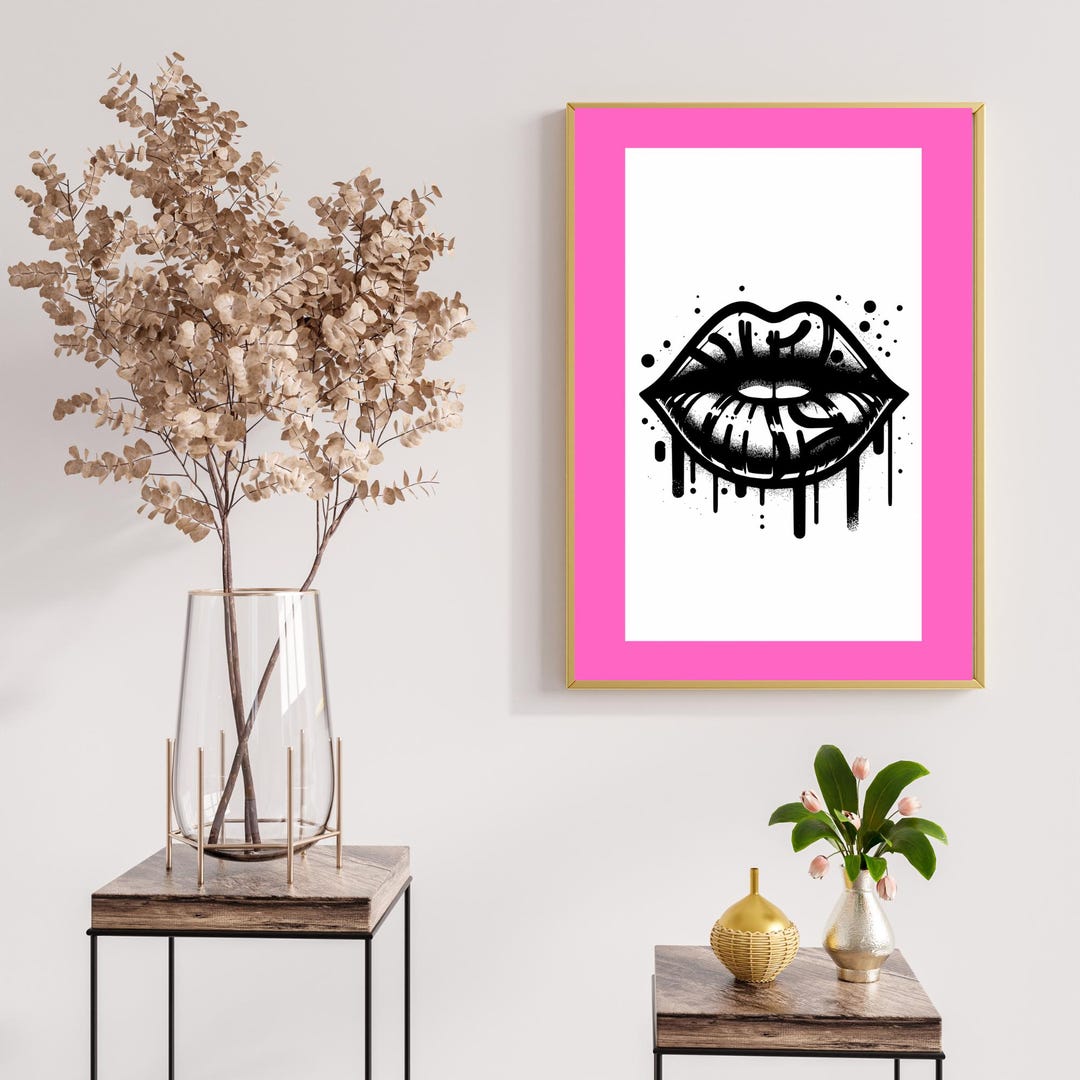 Graffiti Lip Wall Art - Etsy