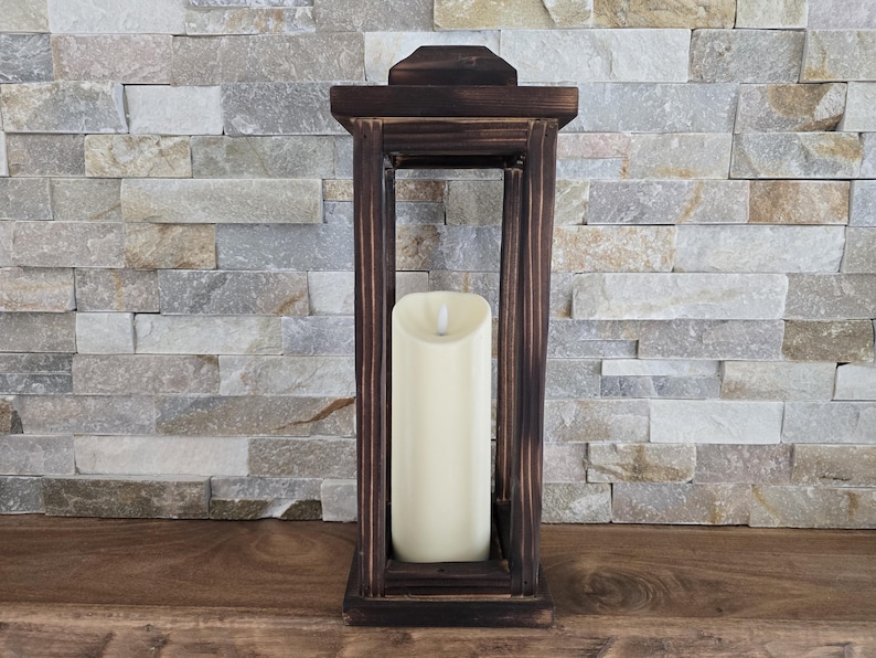Rustic Wooden Lantern – Handmade Farmhouse Candle Holders, Reclaimed ...