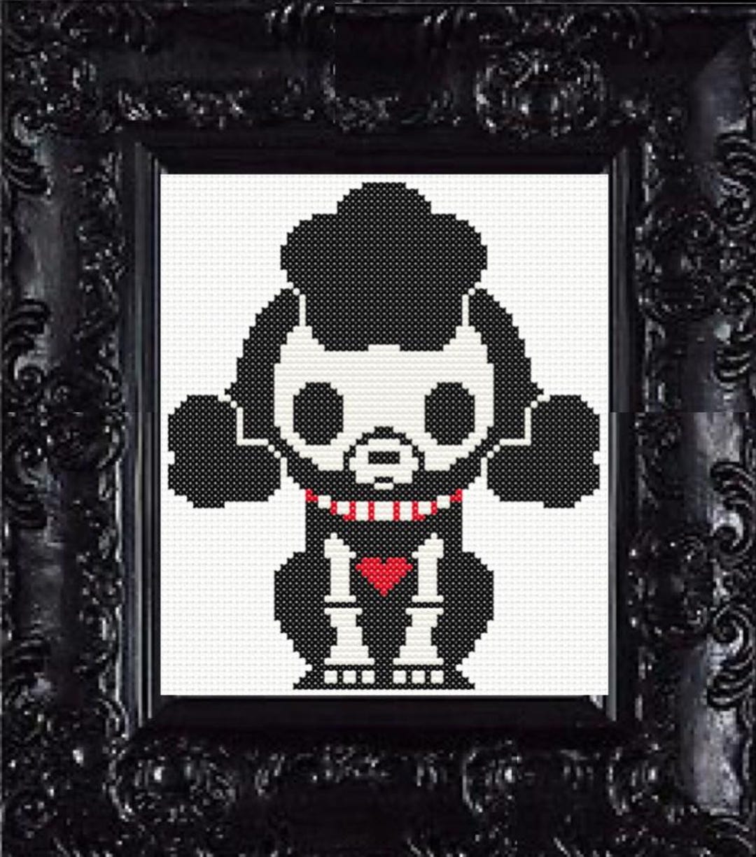 Cross Stitch Skeleton Poodle Pattern/spooky/bones/halloween/skeleton ...