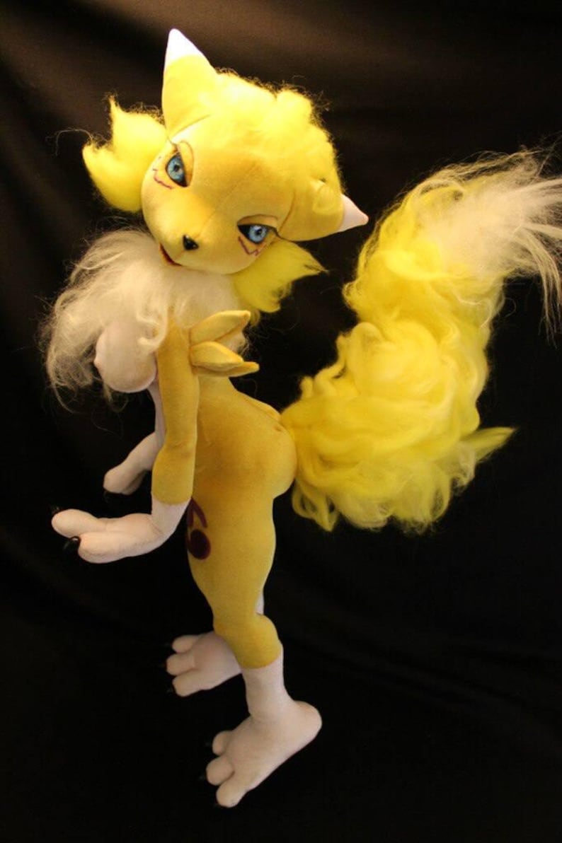 Furry Renamon Plush / Handmade Anthro Fox Toy From Digimon Tamers ...