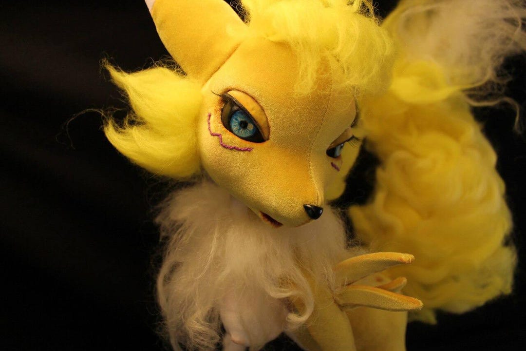 Furry Renamon Plush / Handmade Anthro Fox Toy From Digimon Tamers ...