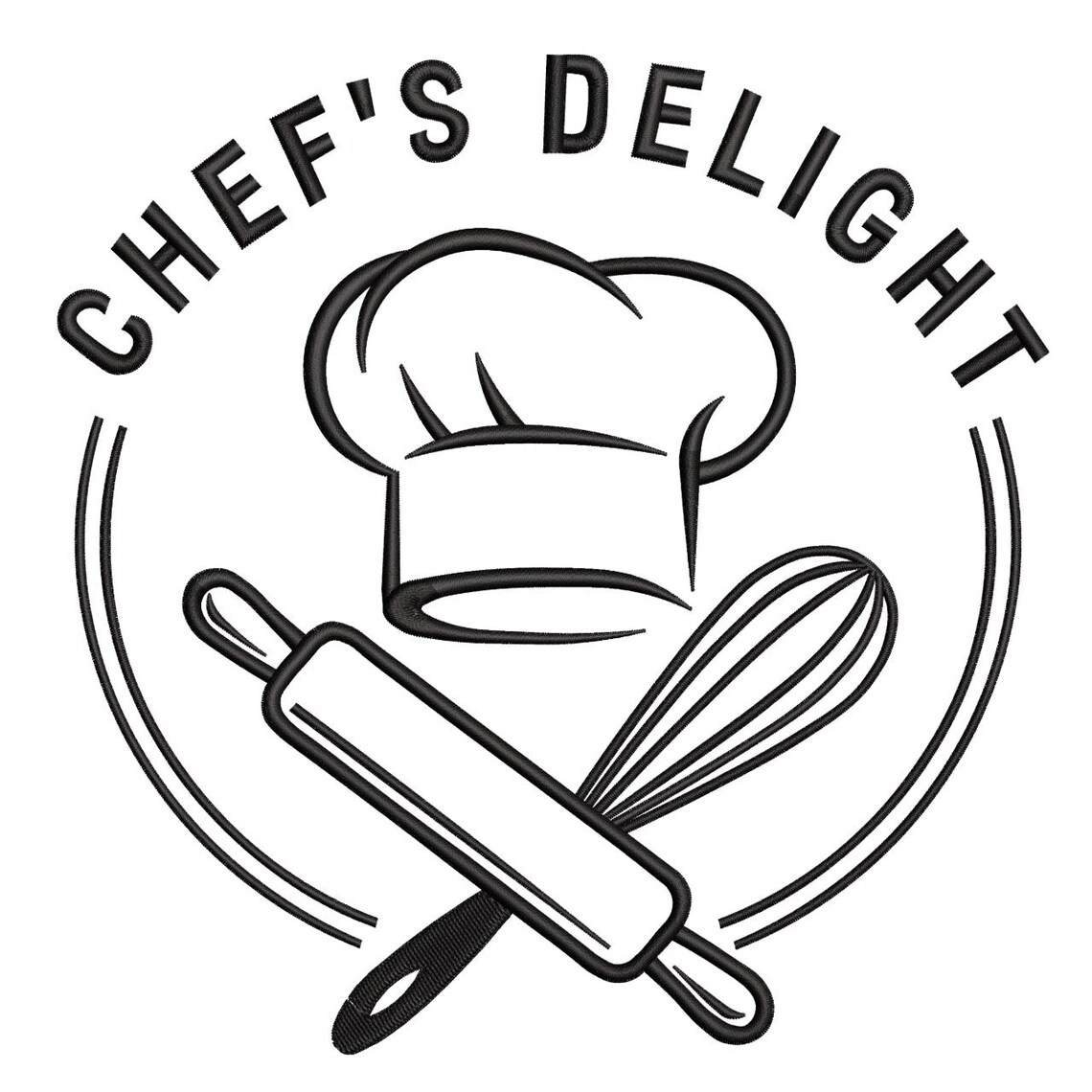 Chef’s Delight Embroidery Design– Culinary Kitchen Embroidery Design ...