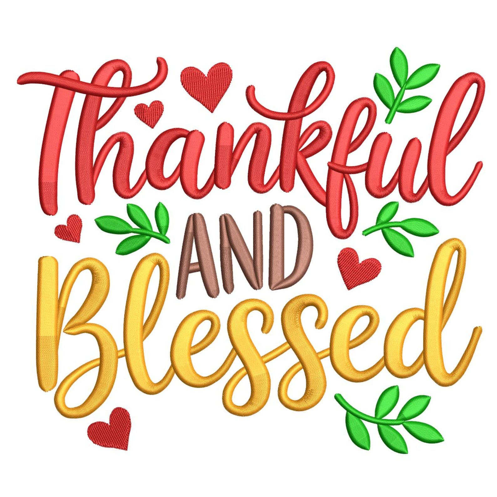 Thankful and Blessed Embroidery Design– Fall Quote Embroidery Design ...