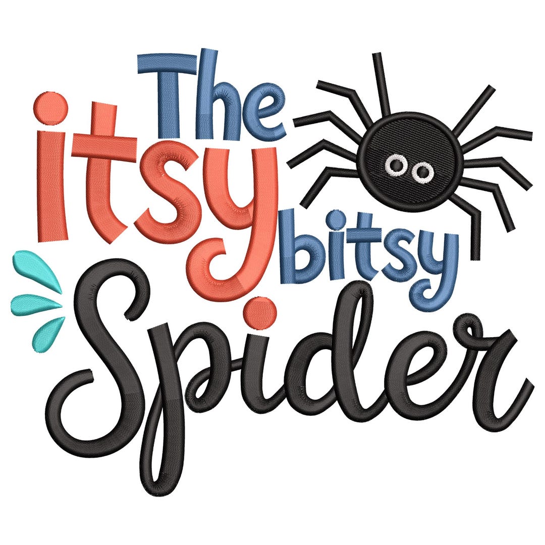 The Itsy Bitsy Spider Embroidery Design – Nursery Rhyme Machine ...