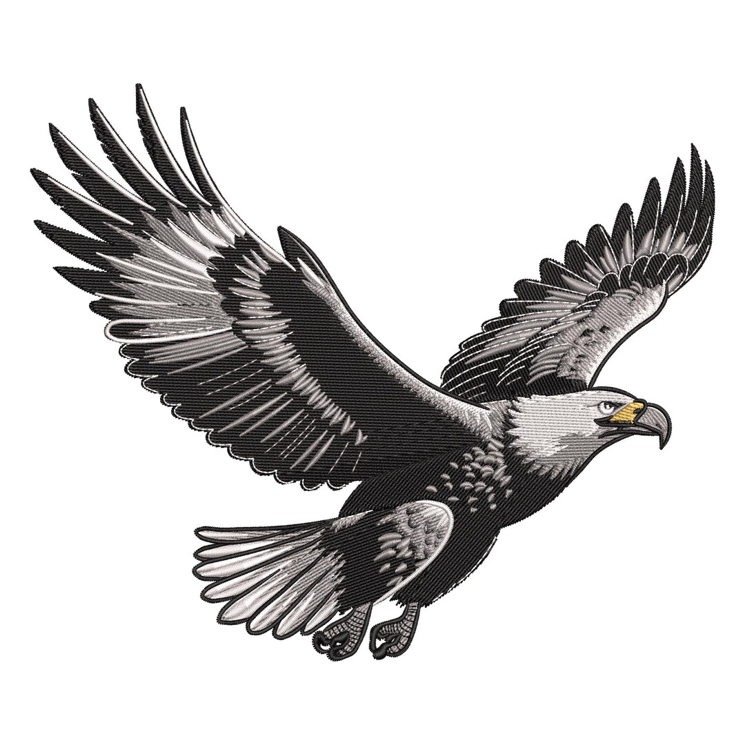 Majestic Bald Eagle Embroidery Design: Flying Bird Embroidery File - Etsy