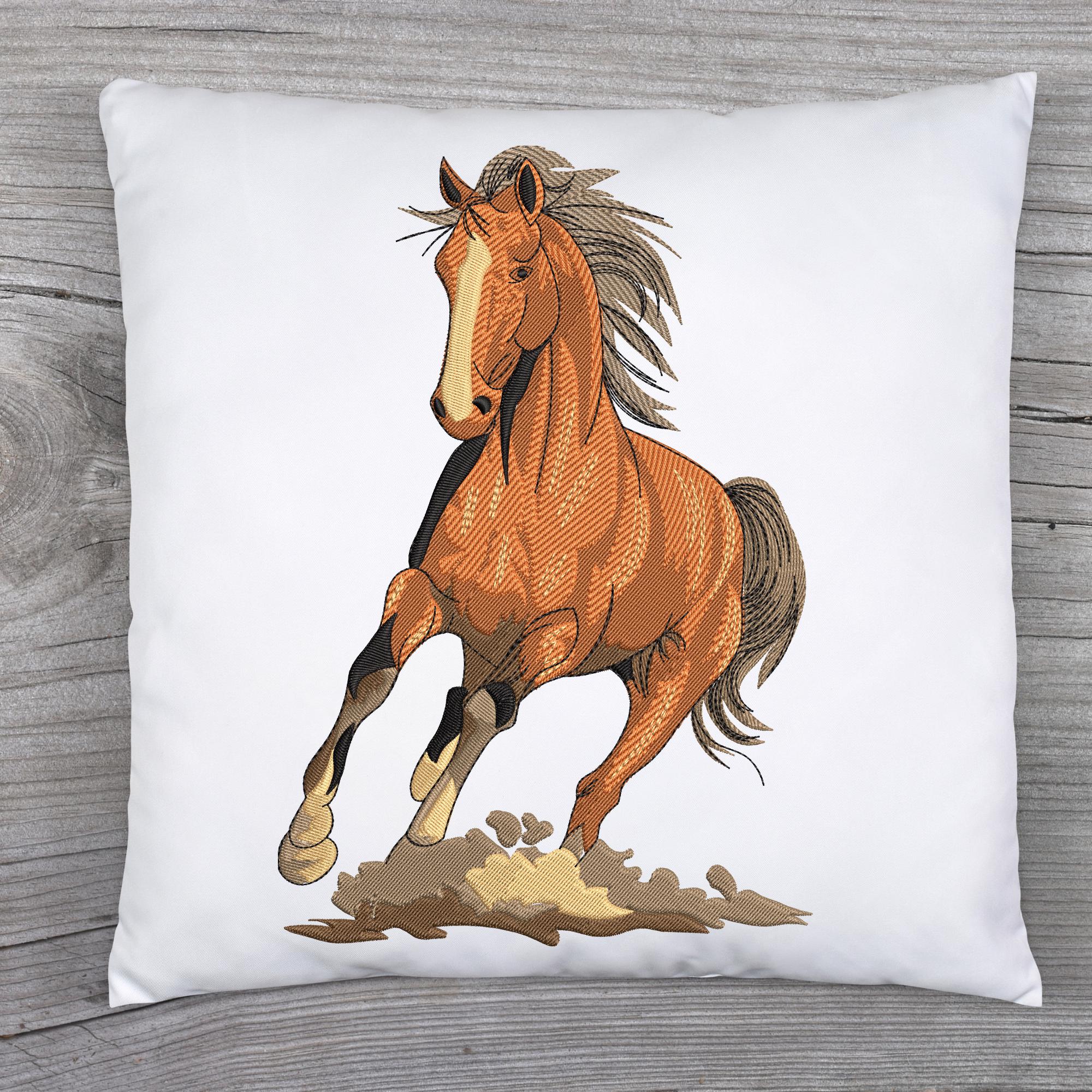 Running Horse Embroidery Design, Wild Mustang Machine Embroidery File ...